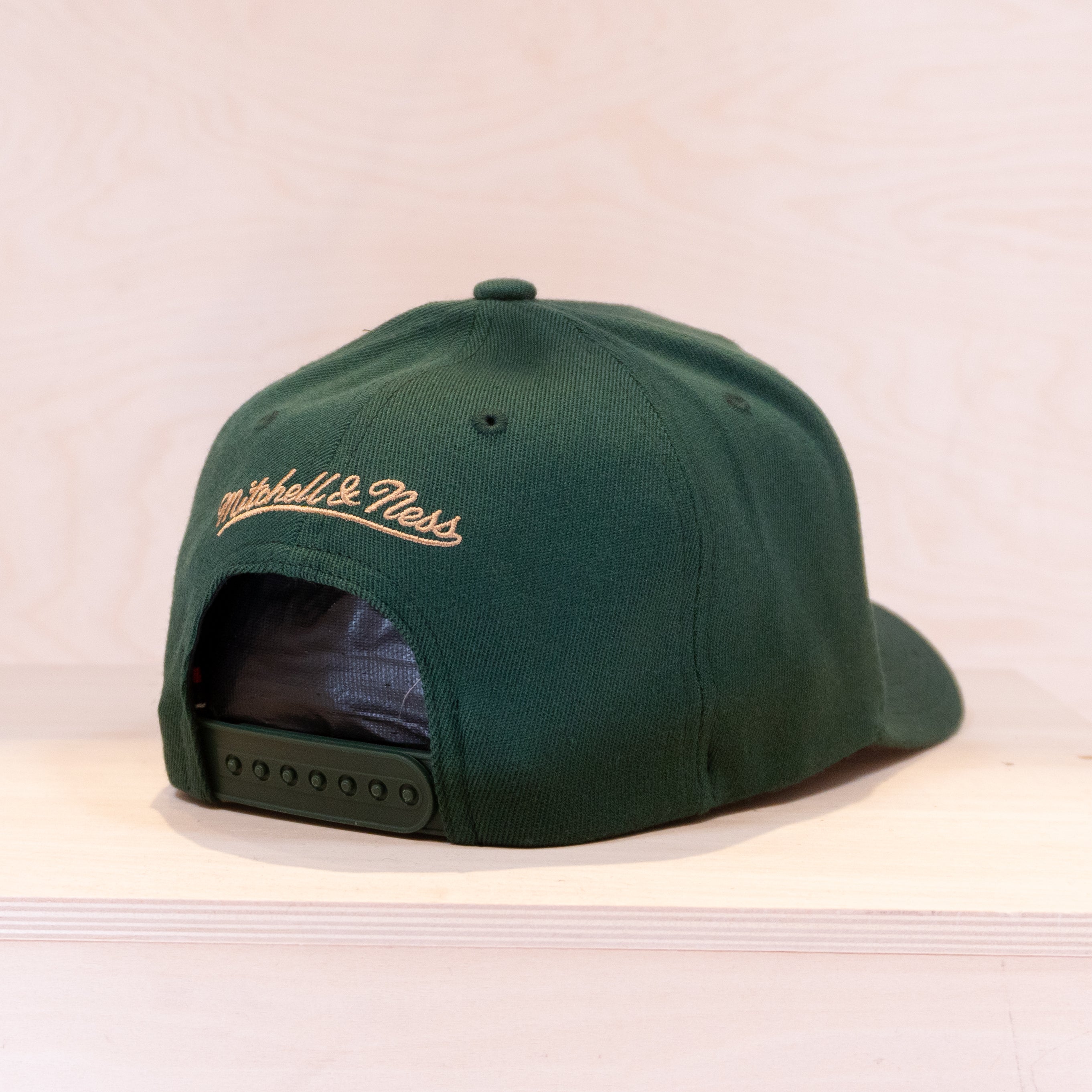 Mitchell & Ness Patches Exclusive Faux Leather Logo Cap Green – Patches ...